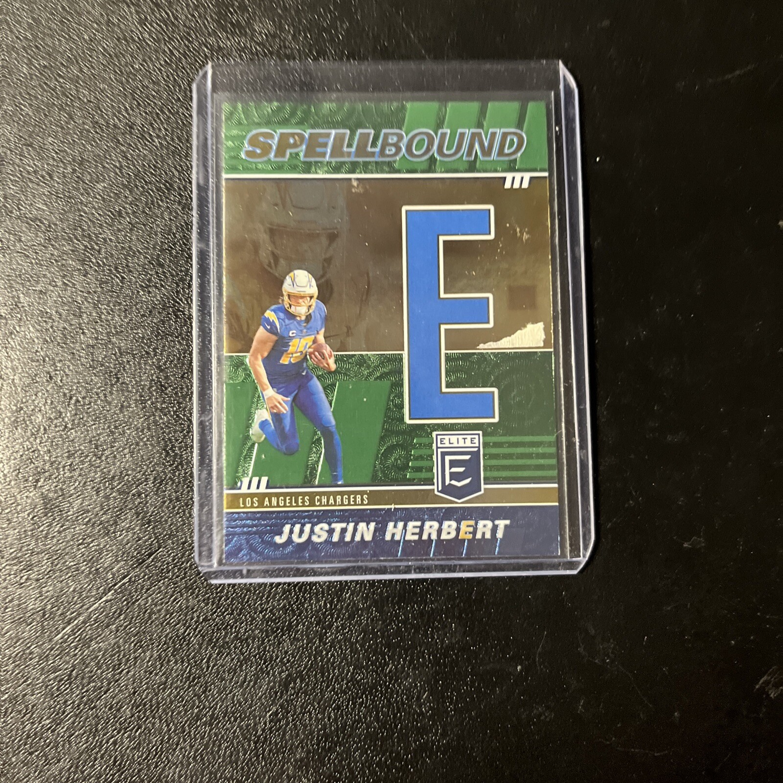 2022 Donruss Elite Justin Herbert Spellbound Green Parallel "E" SB-JH5 ...