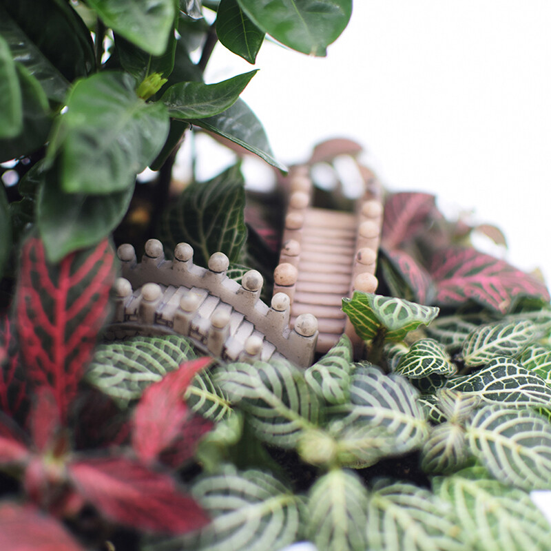 Mini stone bridge resin micro landscape statue decoration resin ...