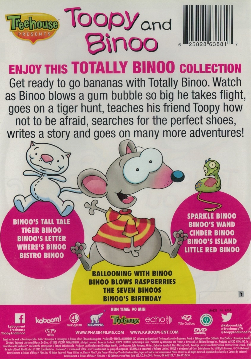 Toopy and Binoo: Totally Binoo (DVD, 2014, Canadian) for sale online | eBay