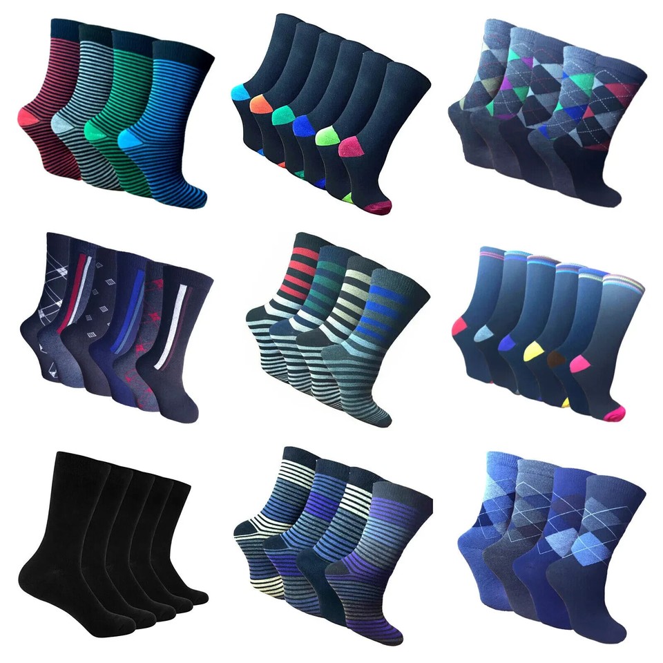 36 Pairs Men's Assorted Multi-Design Bulk Socks Bundle Wholesale Job ...
