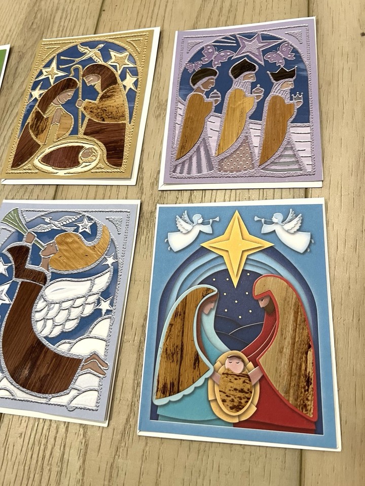 6 Handcrafted In Haiti Banana Bark Christmas Religious Greeting Cards 5 ...