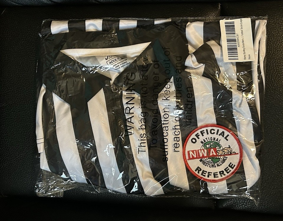 VINTAGE 80’s NWA REFEREES REPLICA SHIRT Size Large NEW IN BAG! | eBay
