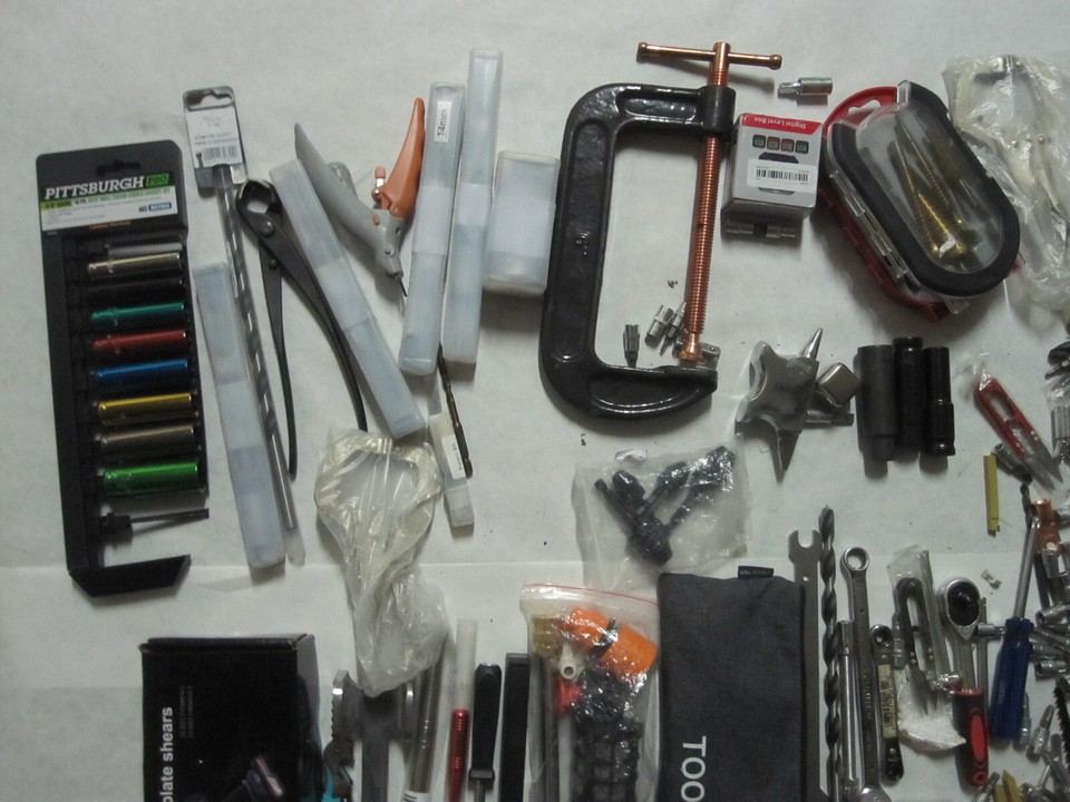 Huge Lot Tools Hardware Assorted Kit Set Wrenches Sockets Bits Clamp | eBay