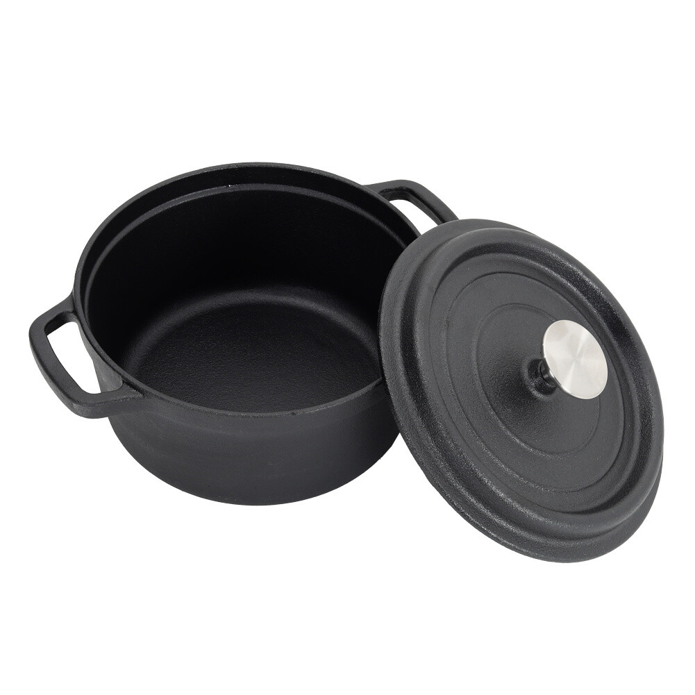 Cast Iron Casserole Stew Soup Boiling Pan Dish Ovenproof Pot with Lid ...