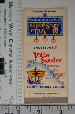 Vintage Matchbook Cover Villa Sweden Corona Del Mar Restaurant ...