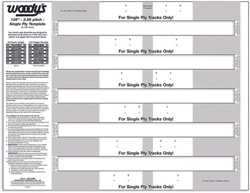 Woody's Single Ply 129 inch Stud Template - 129S-TEMP | eBay
