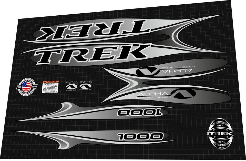 TREK 1000 (2003) Alpha Aluminium Frame Decal Sticker Set | eBay