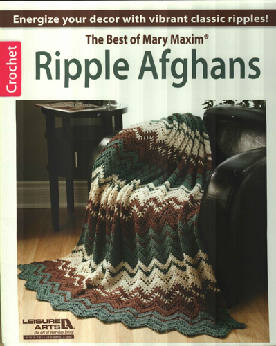 NEW RIPPLE AFGHANS THE BEST OF MARY MAXIM 10 DESIGNS CROCHET PATTERN ...