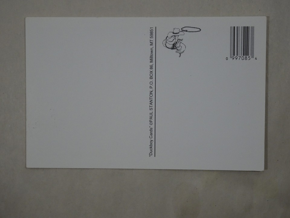 Montana Duckboy Western Comic Postcard Good Hunting Bad Timing Unposted ...