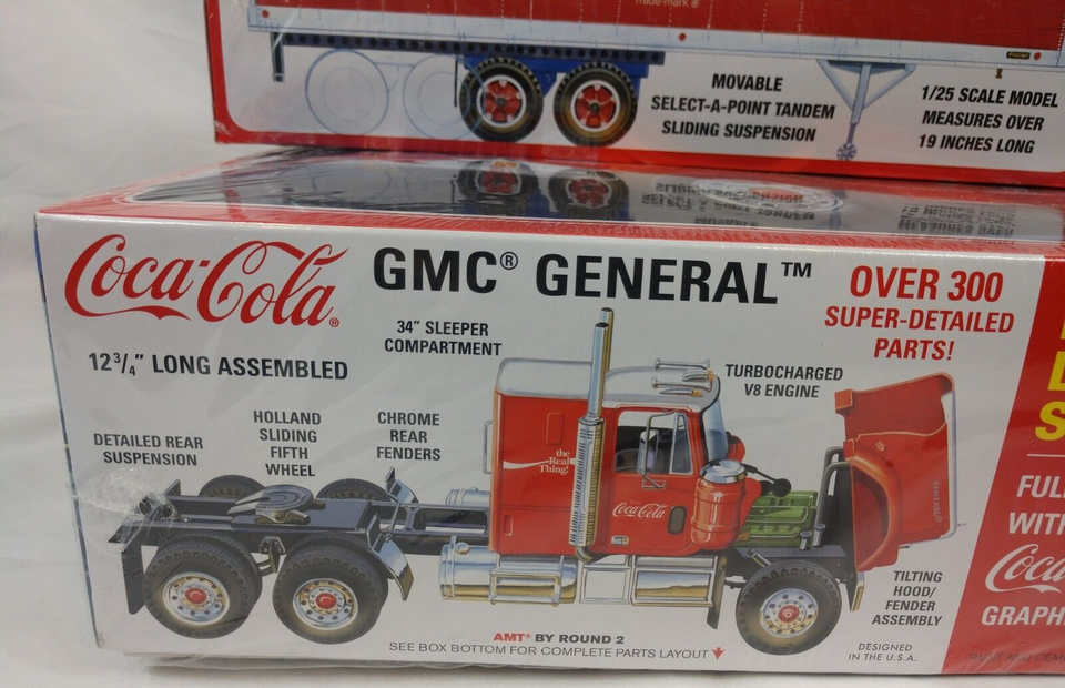 Set of 2 AMT Coca Cola Model Kit 1/25 Scale GMC General Truck Tractor ...