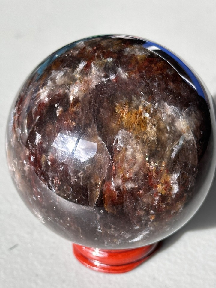 Fire/Smoky Quartz Crystal Sphere,Symbiosis,Metaphysical,Reiki, Unique ...
