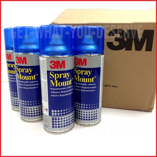 3M Spraymount Adhesive Spray Sticking Aerosol Glue Paste Repositionable ...