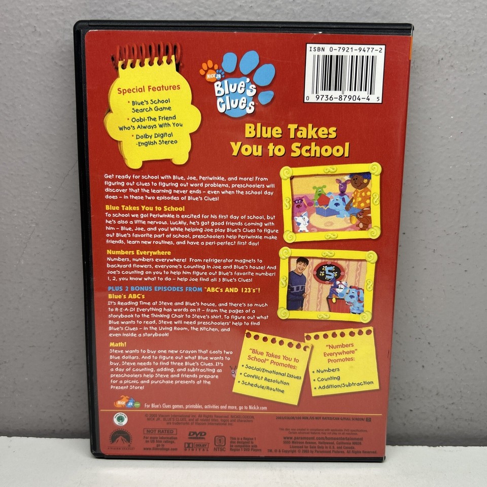 Blue's Clues: Blue Takes You to School DVD 2003 LIKE NEW! Fast Shipping ...