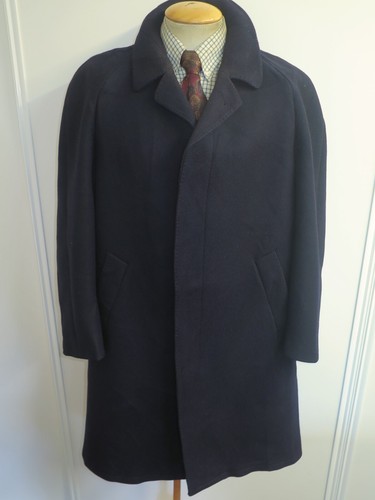 Genuine Crombie Navy Blue Coat Size L 42" Regular Euro 52 | eBay