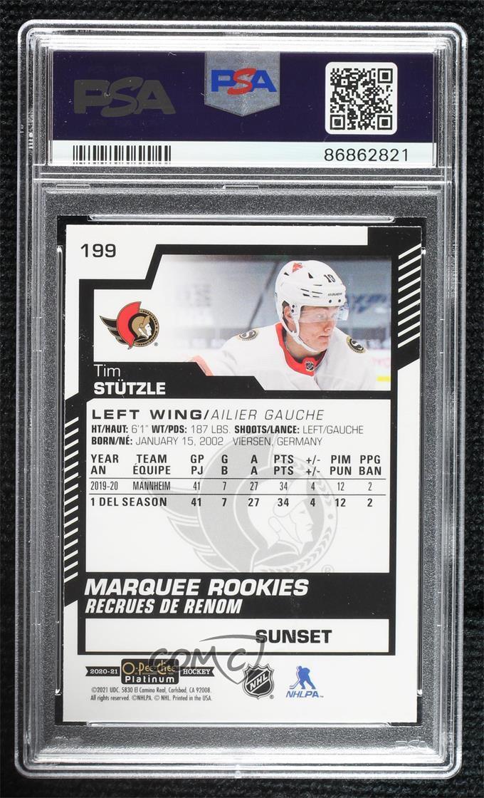 2020-21 O-Pee-Chee Platinum - Marquee Rookies Tim Stutzle #199 Sunset ...