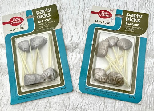Vtg Betty Crocker Appetizer Food Party Picks Seafood Clam Shell Shape ...