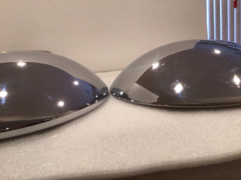 10 1/4" CHROME STEEL BABY MOON HUBCAPS SET OF 4,GREAT SHINE, NICE ITEM ...