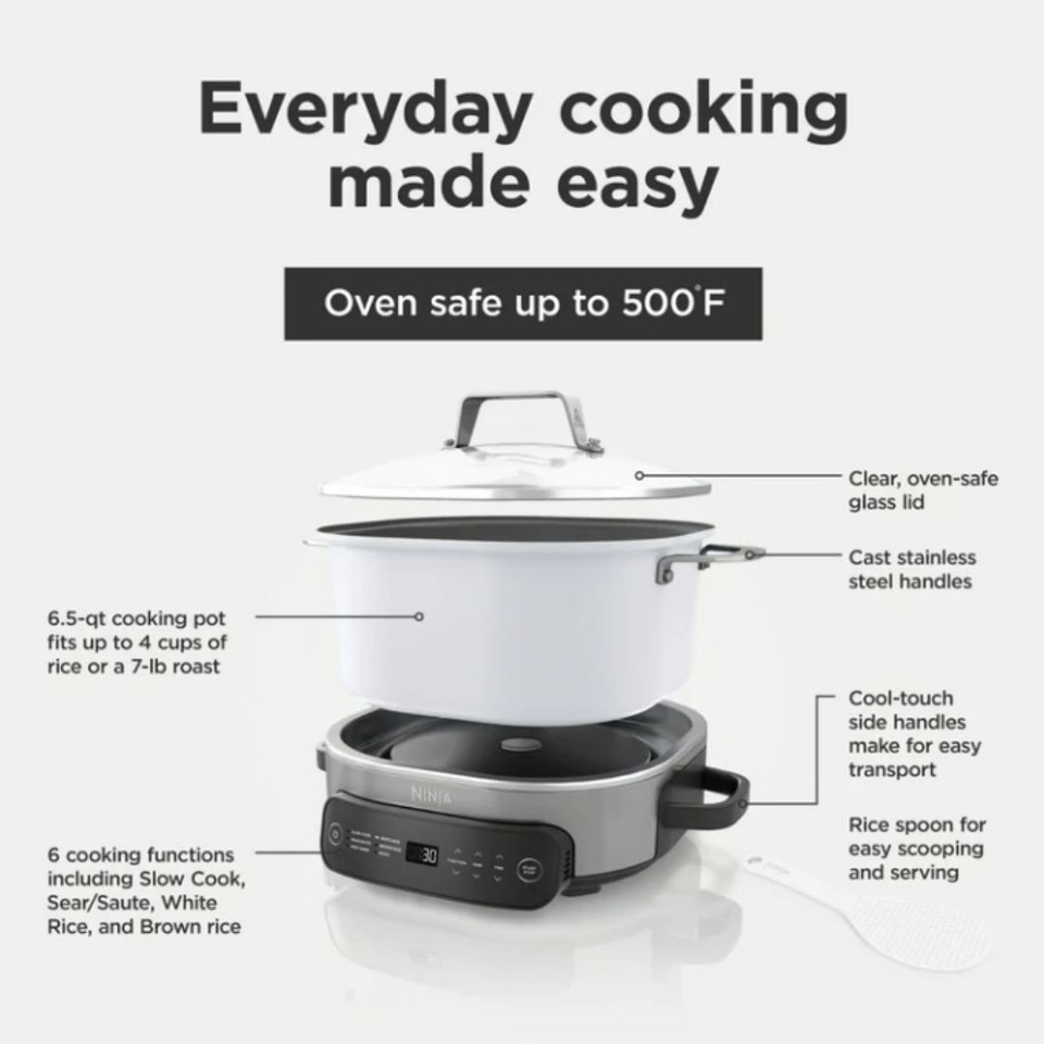 Ninja Everyday 10-in-1 PossibleCooker 6.5 Qt Multi-Cooker, MC1100 White ...
