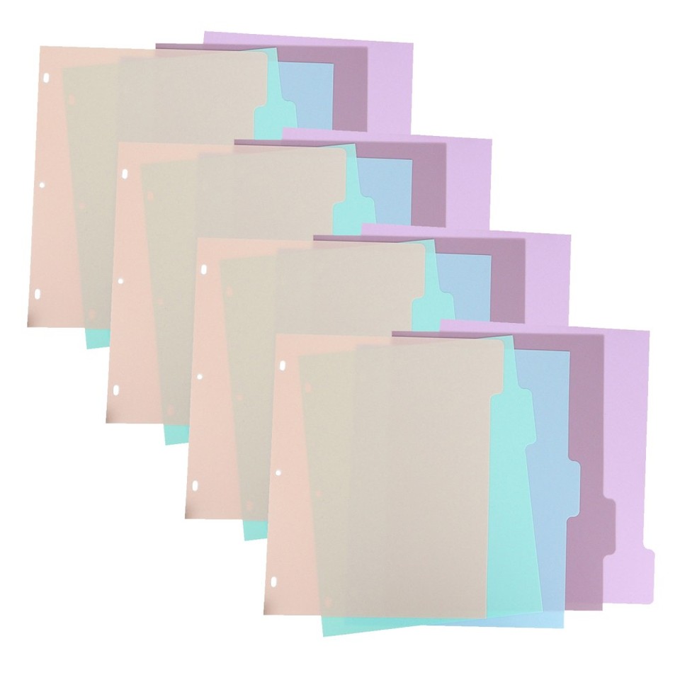 20pcs Binder Separator Sheets A4 -Hole Tabbed Loose-Leaf Dividers for ...