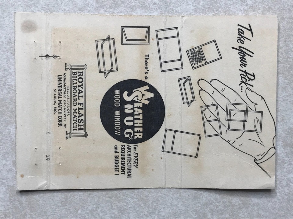 WB400 Matchbook Cover Wide Theisen's Lumber Inc., Wisconsin Dells WI | eBay