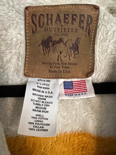 Vintage Schaefer Outfitter Denim Jacket with Fleece Blanket Lining XL ...