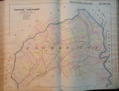 1895 PITTSBURGH PENNSYLVANIA PLUM & PATTON TOWNSHIPS SAUNDERS STATION ...