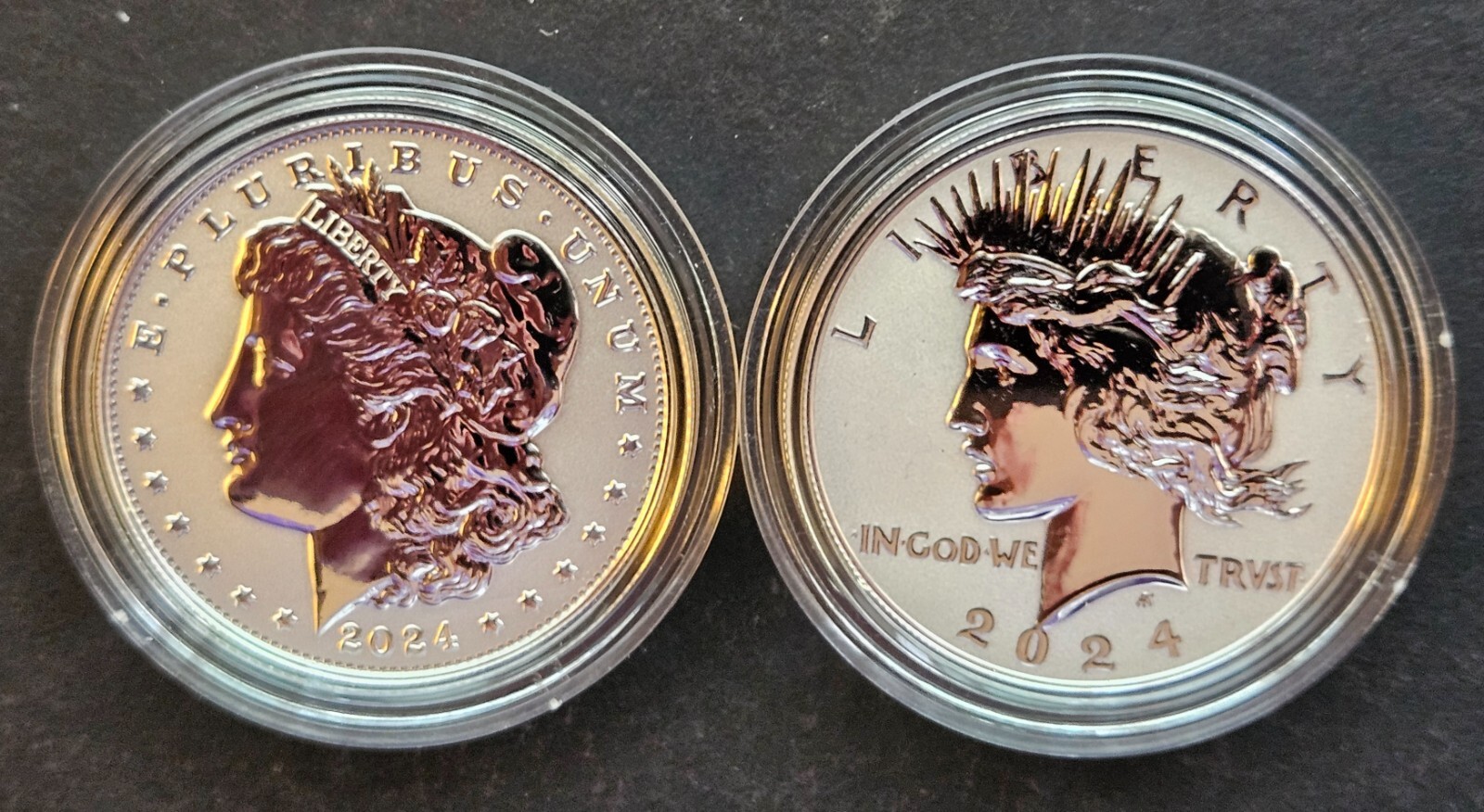 2024-S Morgan & Peace Dollar Reverse Proof 2-Coin Set w/ OGP Box & COA ...