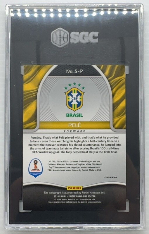 2018 Panini Prizm World Cup Pele Blue Shimmer Prizm Auto Autograph #S-P ...