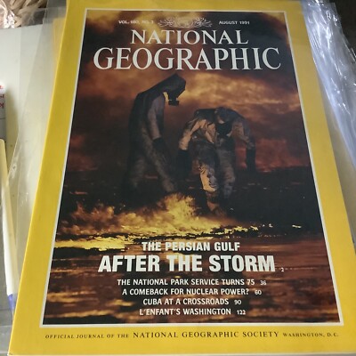 Vintage National Geographic Magazine August 1991 Persian Gulf Desert ...