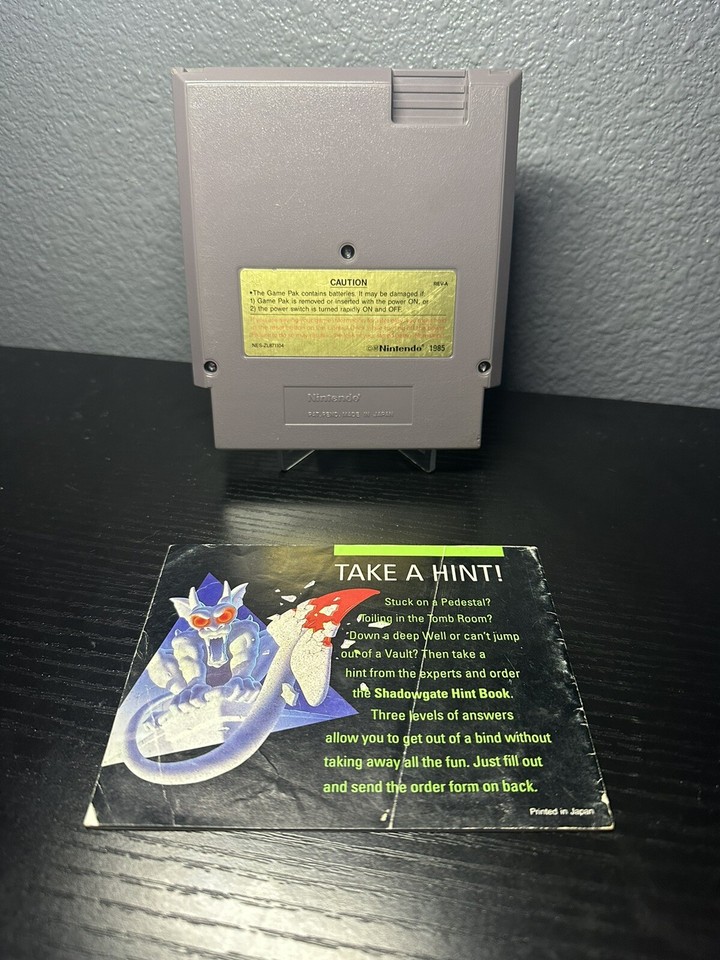 Shadowgate (Nintendo Entertainment System, 1989) NES Cartridge & Manual ...