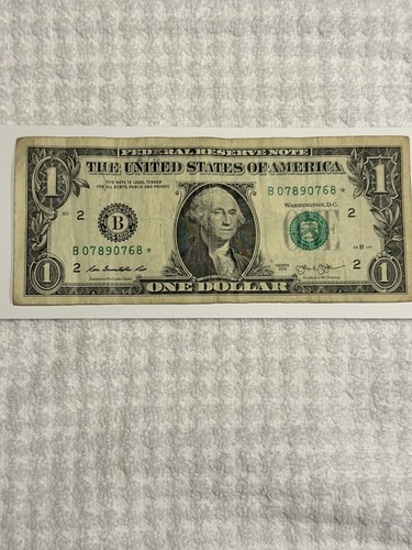 2013 B Series $1 One Dollar Bill Star Note Duplicate Serial Num Error ...