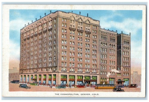 c1930's The Cosmopolitan Building Cars Street View Denver Colorado CO ...