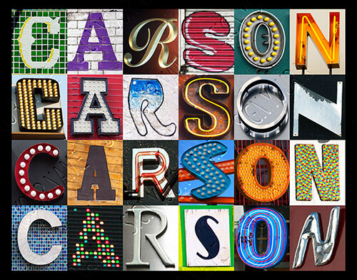 CARSON Name Poster featuring photos of actual sign letters | eBay
