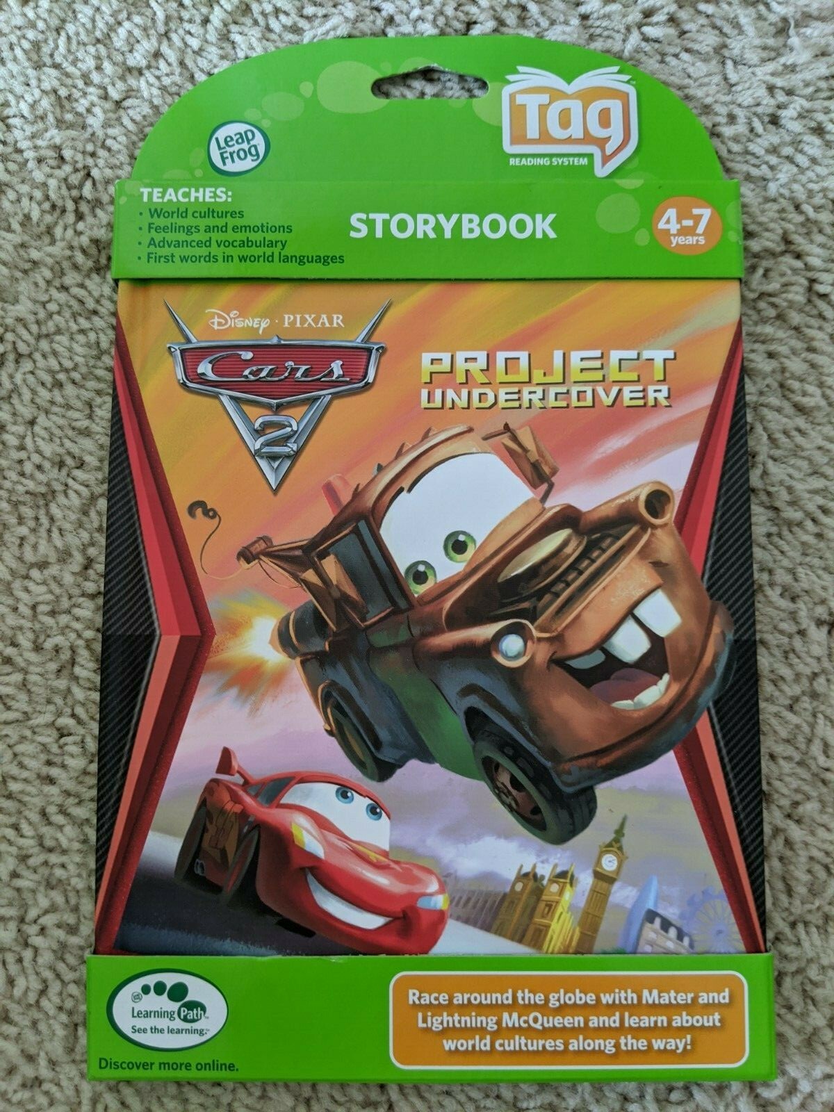 LeapFrog TAG & LeapReader Disney's Pixar Cars 2 Project Undercover ~NIP ...