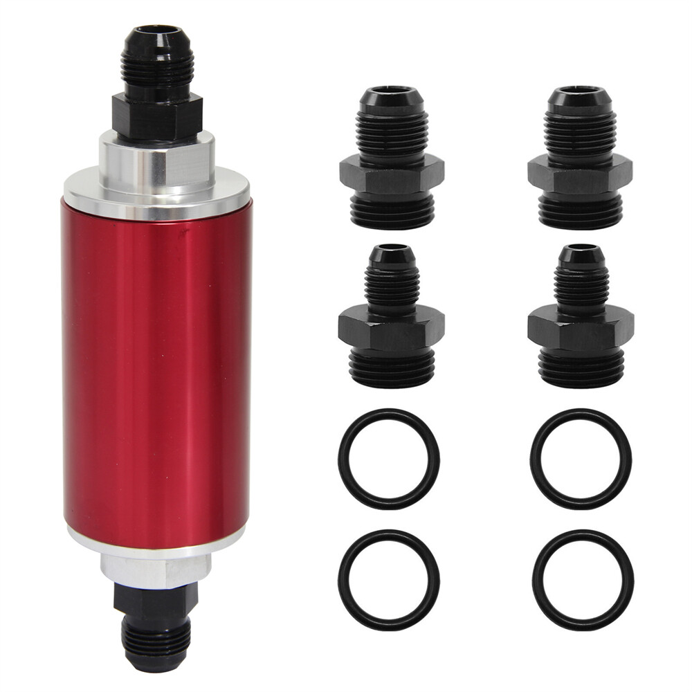 58mm Inline Fuel Filter AN6 AN8 AN10 100 Micron Reusable Element ...