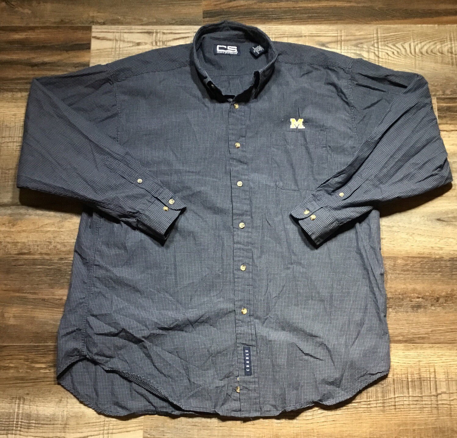 Crable Sportswear Men’s MICHIGAN LS Blue Plaid Button Down Shirt Size ...