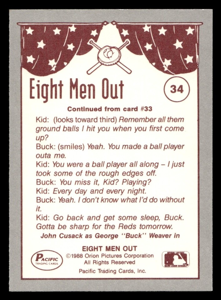 1988 Pacific George Buck Weaver #34 Eight Men Out | eBay