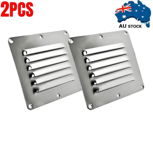 2Pcs Stainless Steel Rectangular Air Vent Blinds For Caravan Boat Wall ...