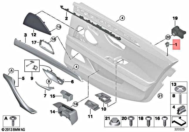 Genuine BMW F10 F10N F11 F11N Door Locking Button Black Cover OEM ...