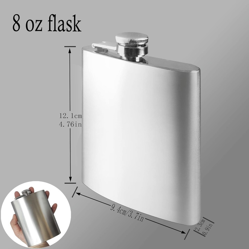 Compact and Stylish 2-Piece Stainless Steel Hip Flask Set with Easy ...