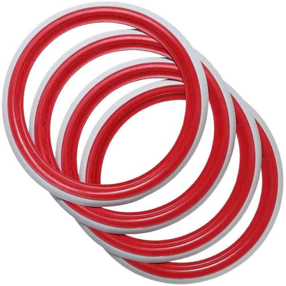 4X 17" Red White Wall Tyre Inserts Portawalls Set For 17in Rims Free ...