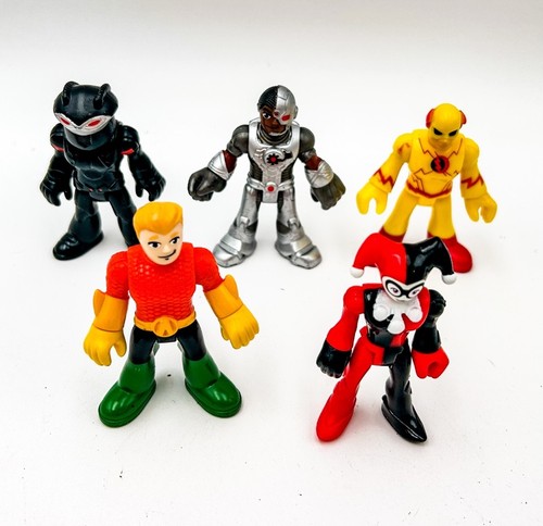 Imaginext DC Action Figures Aqua Man Harley Quinn Reverse Flash Cyborg ...