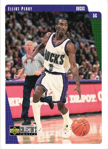 Elliot Perry Upper Deck Collectors Choice 1997 Card #77 Milwaukee Bucks ...