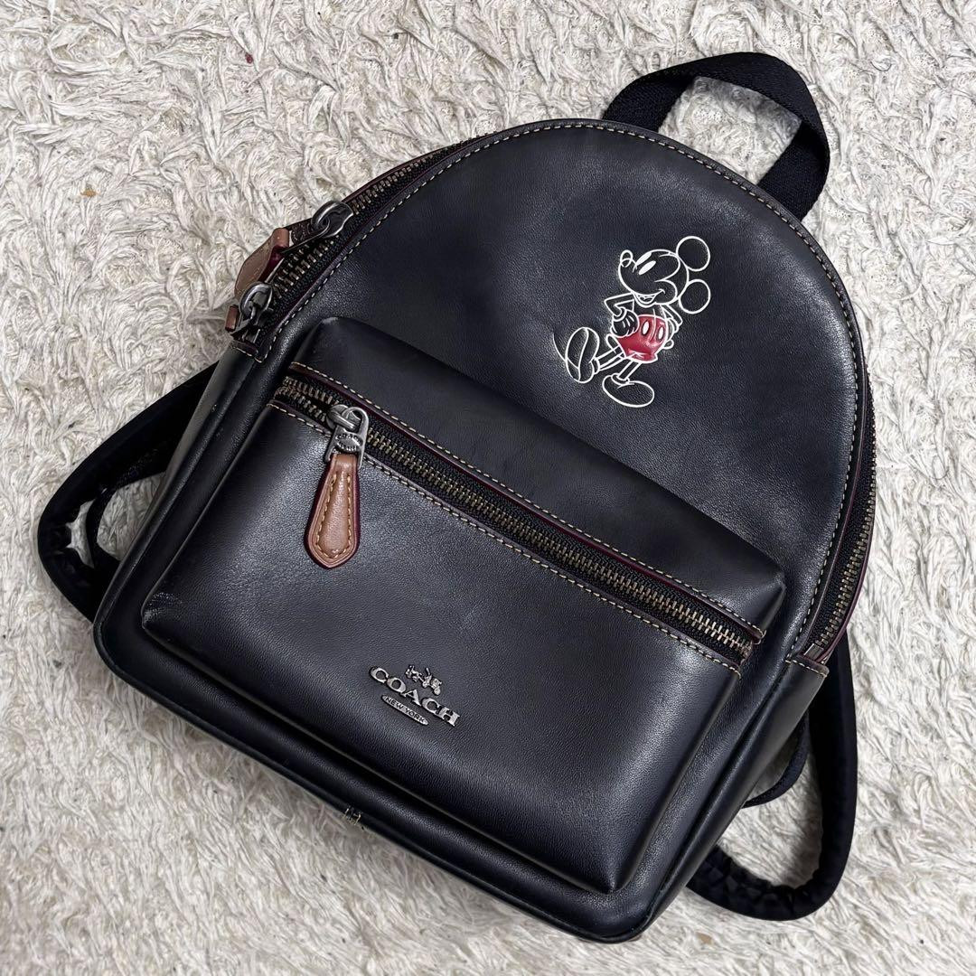 Rare Coach Disney Collab Backpack Mickey Leather Logo… - Gem