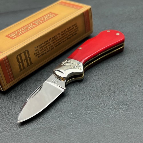 Rough Rider Cub Lockback Red Smooth Bone Handles EDC Folding Pocket ...