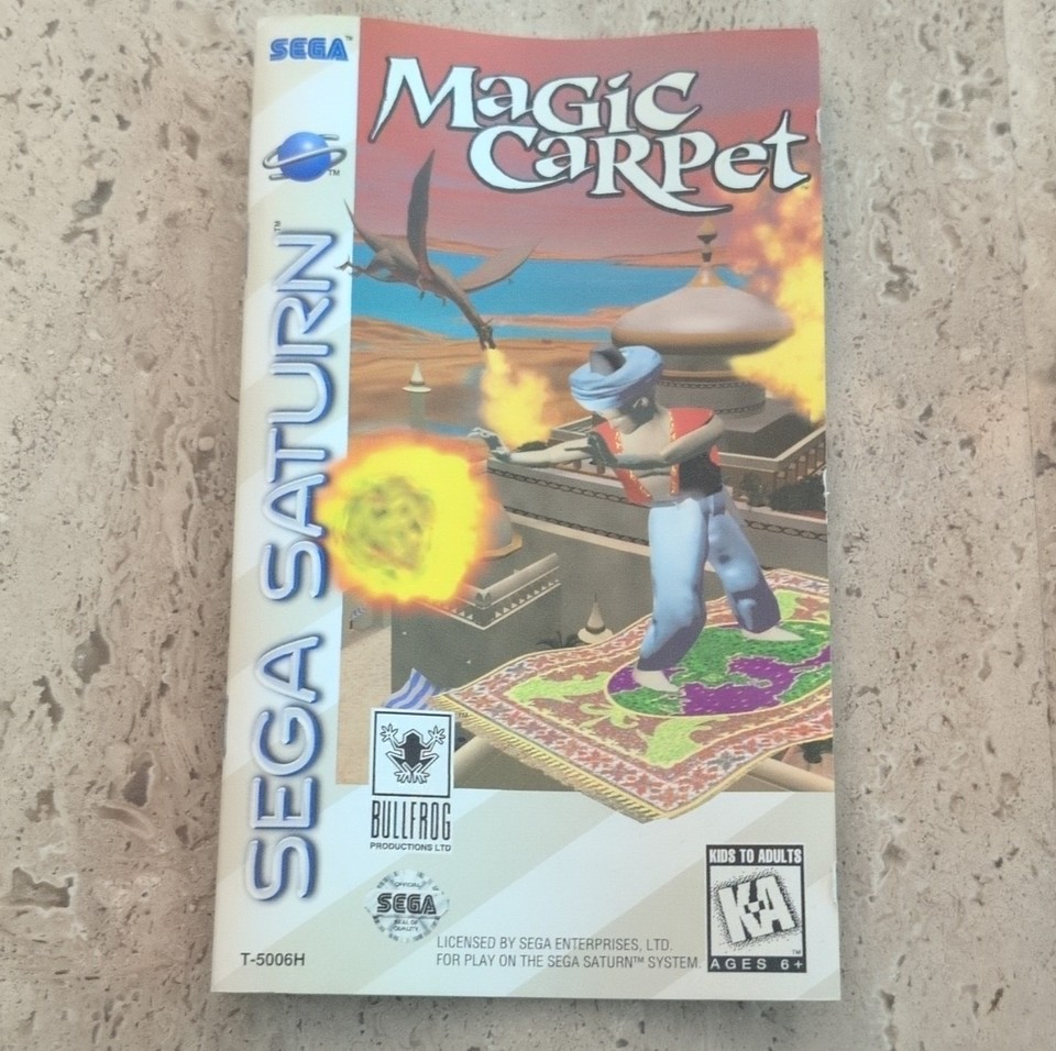 Magic Carpet (Sega Saturn, Bullfrog) CIB w manual, Authentic, Tested ...