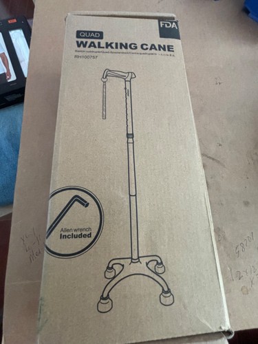 New~REHAND Walking Cane with All-Terrain Quad Base- Steady, Foldable ...