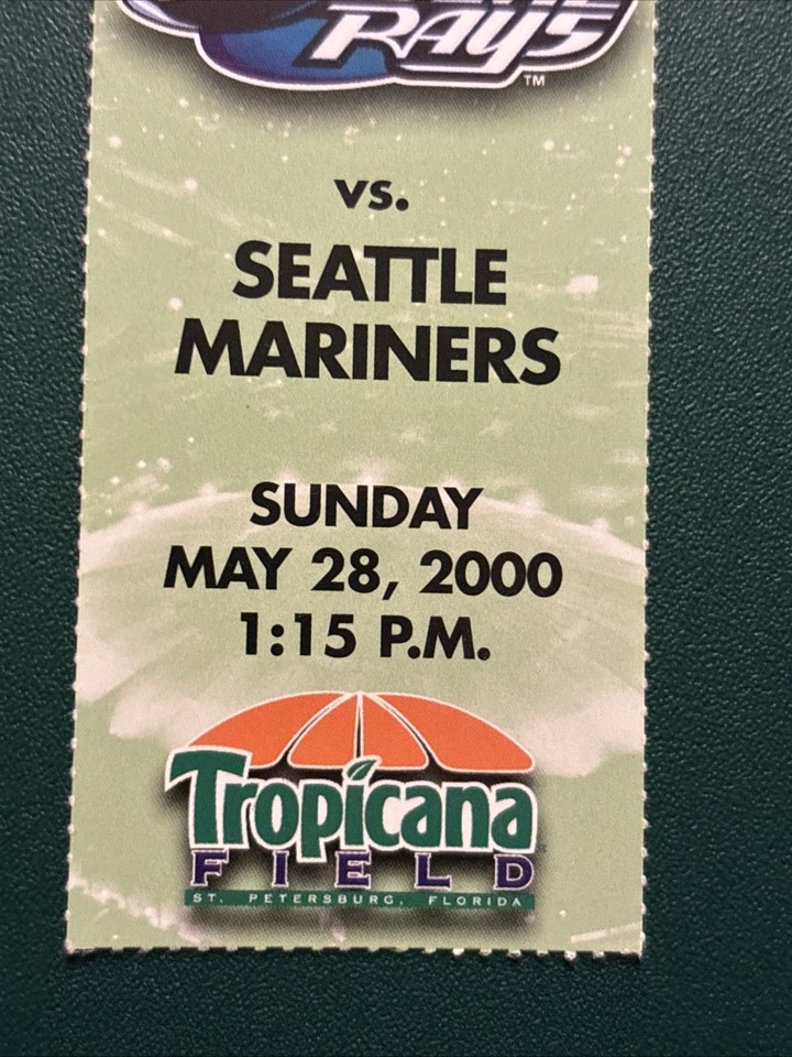 RICKEY HENDERSON 1340th SB 2000 RAYS MARINERS ticket stub EDGAR ...