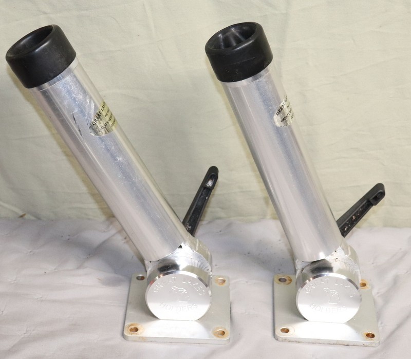 GREAT LAKES HOLDERS ALUMINUM ROD HOLDER USA PAIR TWO USED | eBay