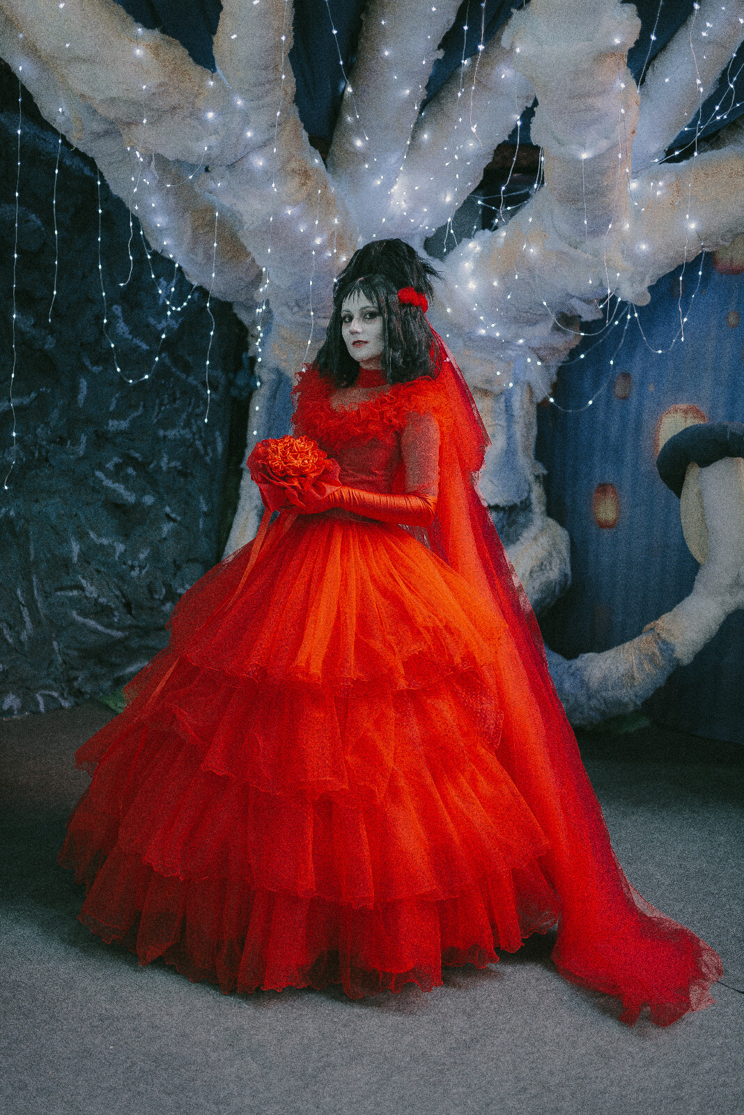 Beetlejuice Lydia Red Dress Cosplay Costume Halloween… - Gem